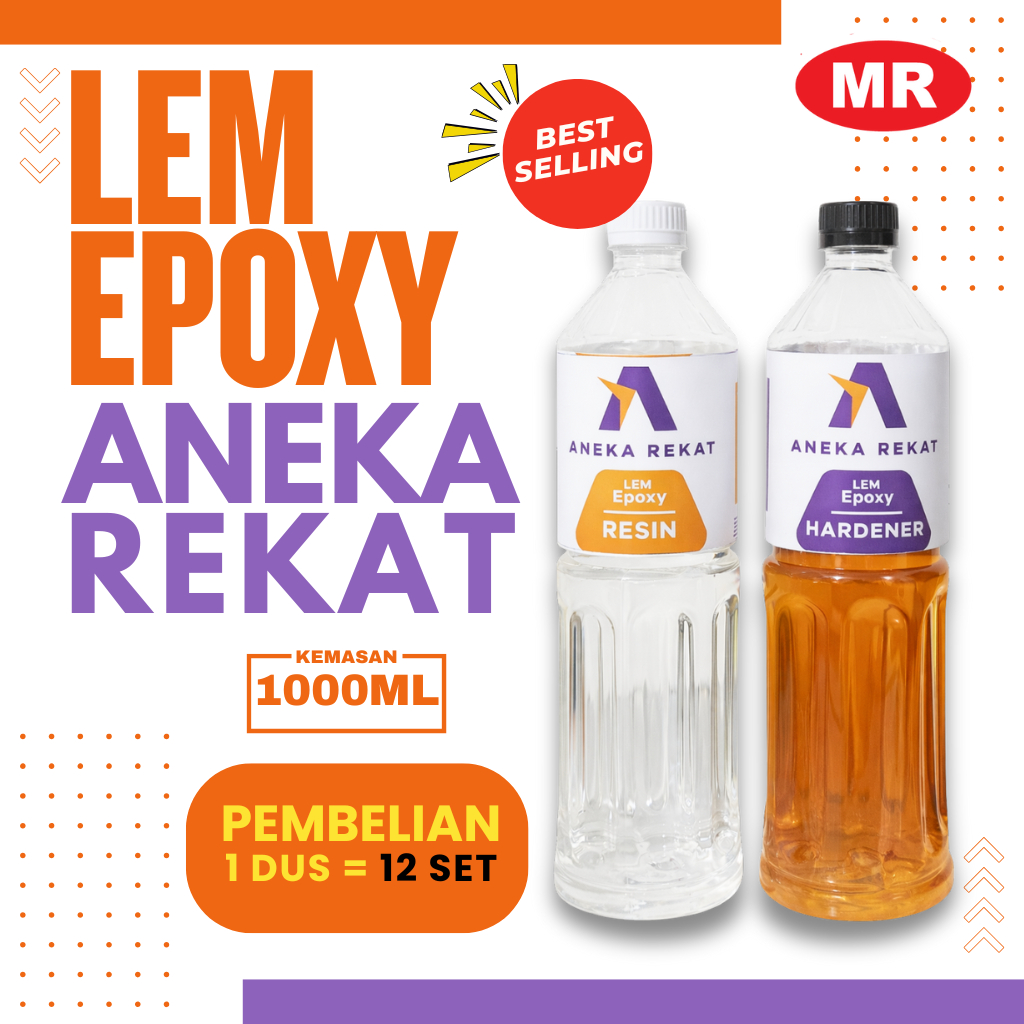 Jual Lem EPOXY Resin Hardener ANEKA REKAT Kemasan Botol 1 Kg | Shopee ...