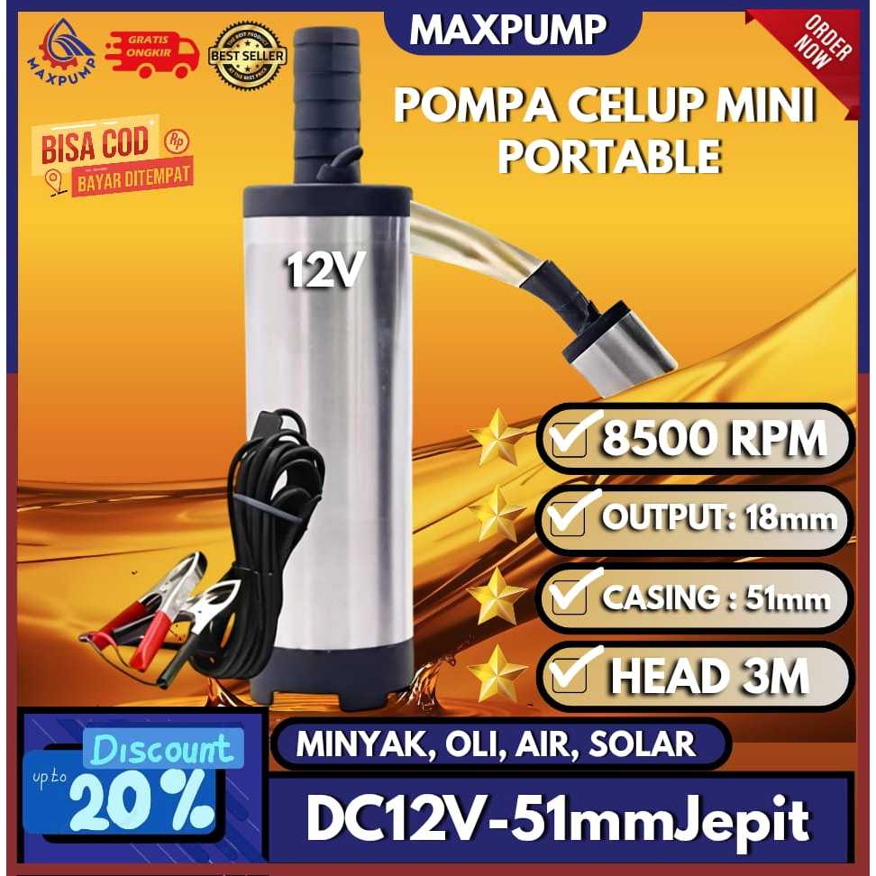 Jual MAXPUMP Pompa Minyak Celup DC 12V Pompa Solar Transfer Air Solar ...