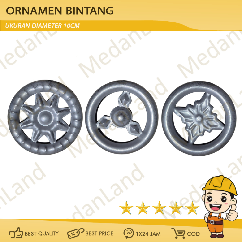 Jual Ornamen ring bintang 4 bintang 8 bintang mercy pagar pintu tralis ...