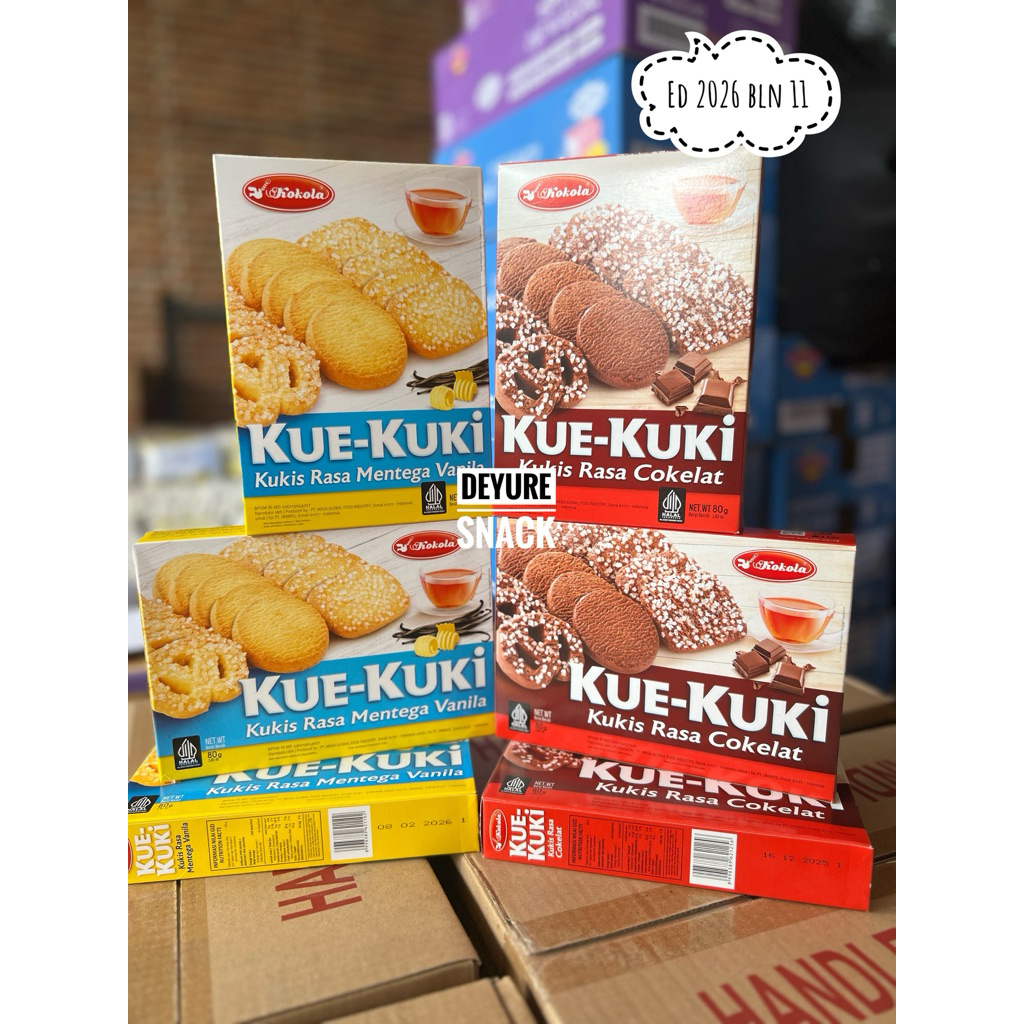 Jual Kokola Kue Kuki 80 gr x 24 pack Coklat Butter Vanila 1 karton ...