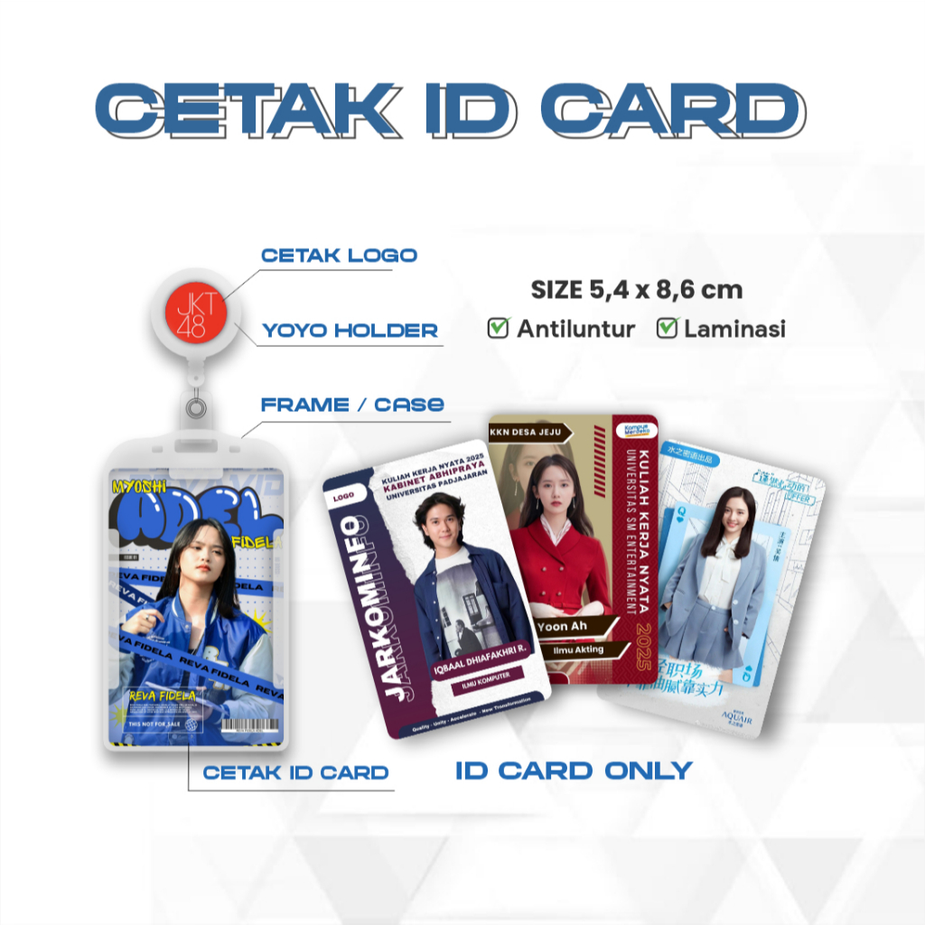 Jual CETAK ID CARD PVC CUSTOM PAKET LENGKAP 1 MUKA / 2 SISI | Shopee ...