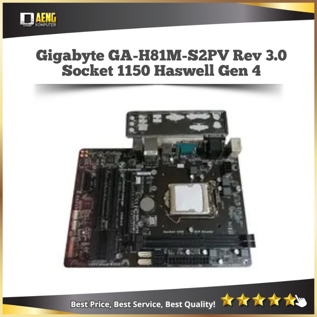 Jual Motherboard GIGABYTE GA-H81M-S2PV Rev 3.0 Socket 1150 Support Core ...