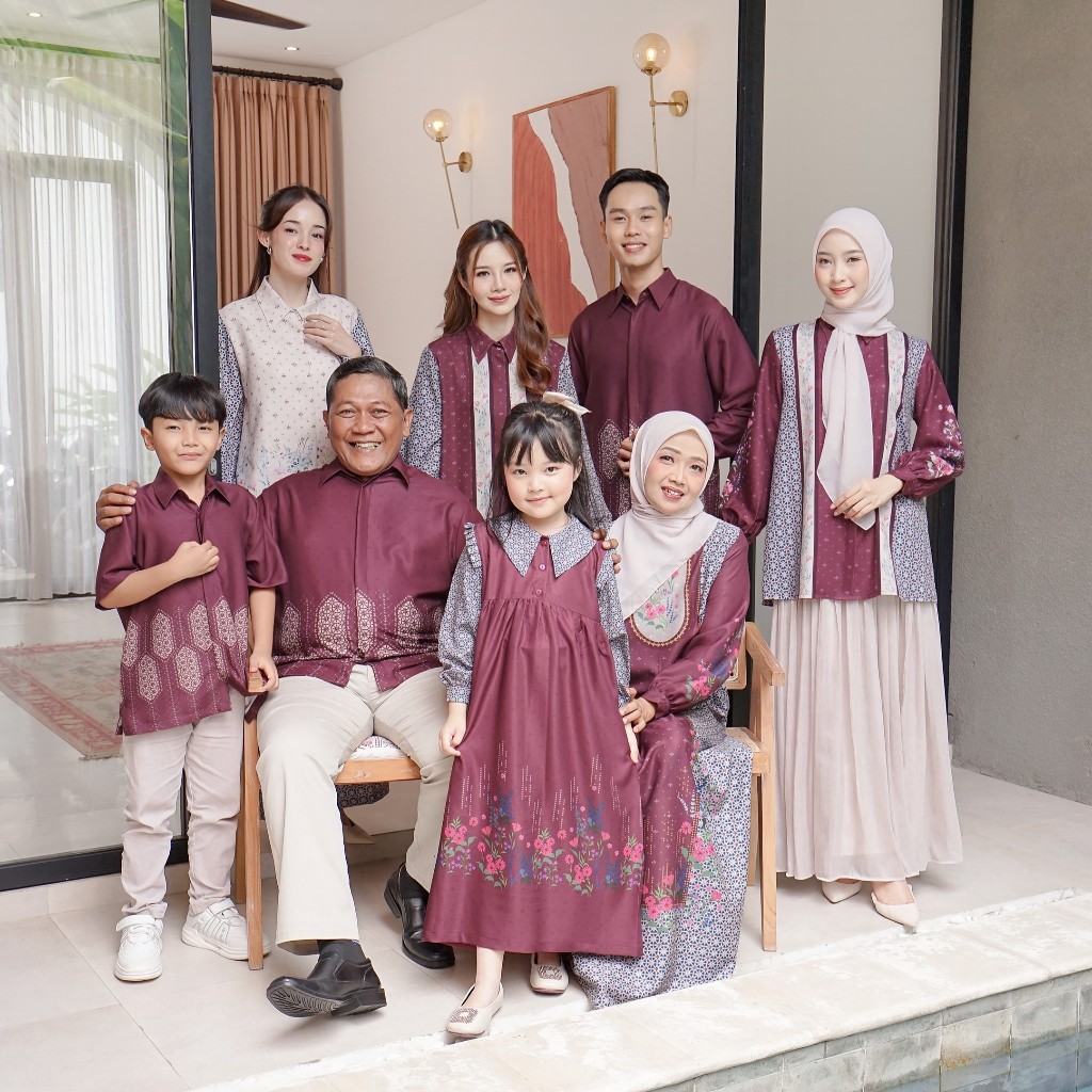 Jual Family Set Senandika Series New Maroon / Baju Couple Keluarga ...