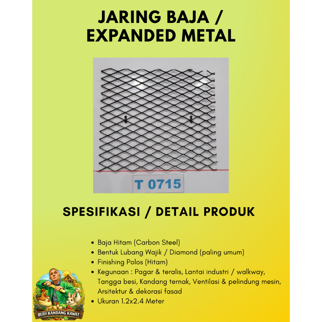 Jual Expanded Metal Type 0715 Hitam – Kuat & Presisi | Untuk Pagar ...