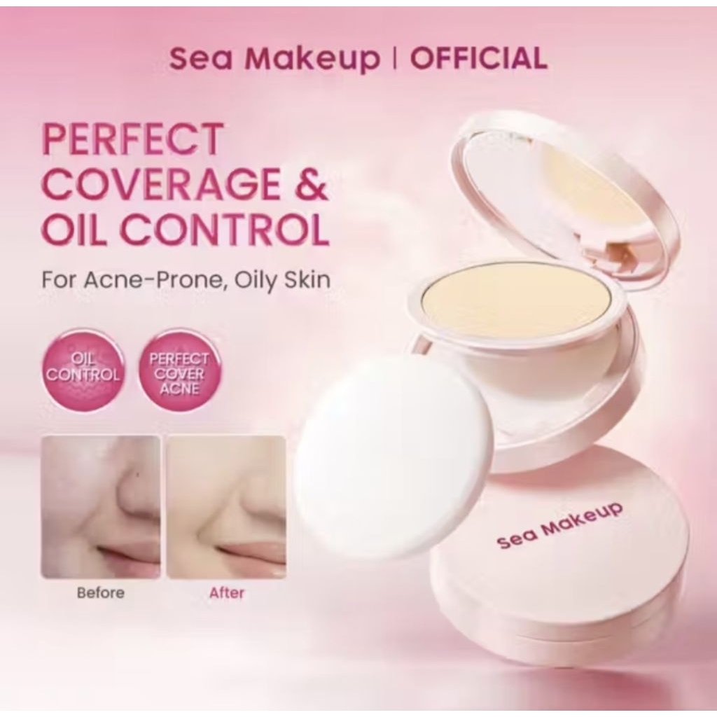 Jual New Sea Makeup Acne Cover & Smooth Two Way Cake sea makeup mocha ...