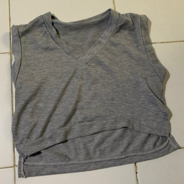 Jual vest crop warna abu abu | Shopee Indonesia