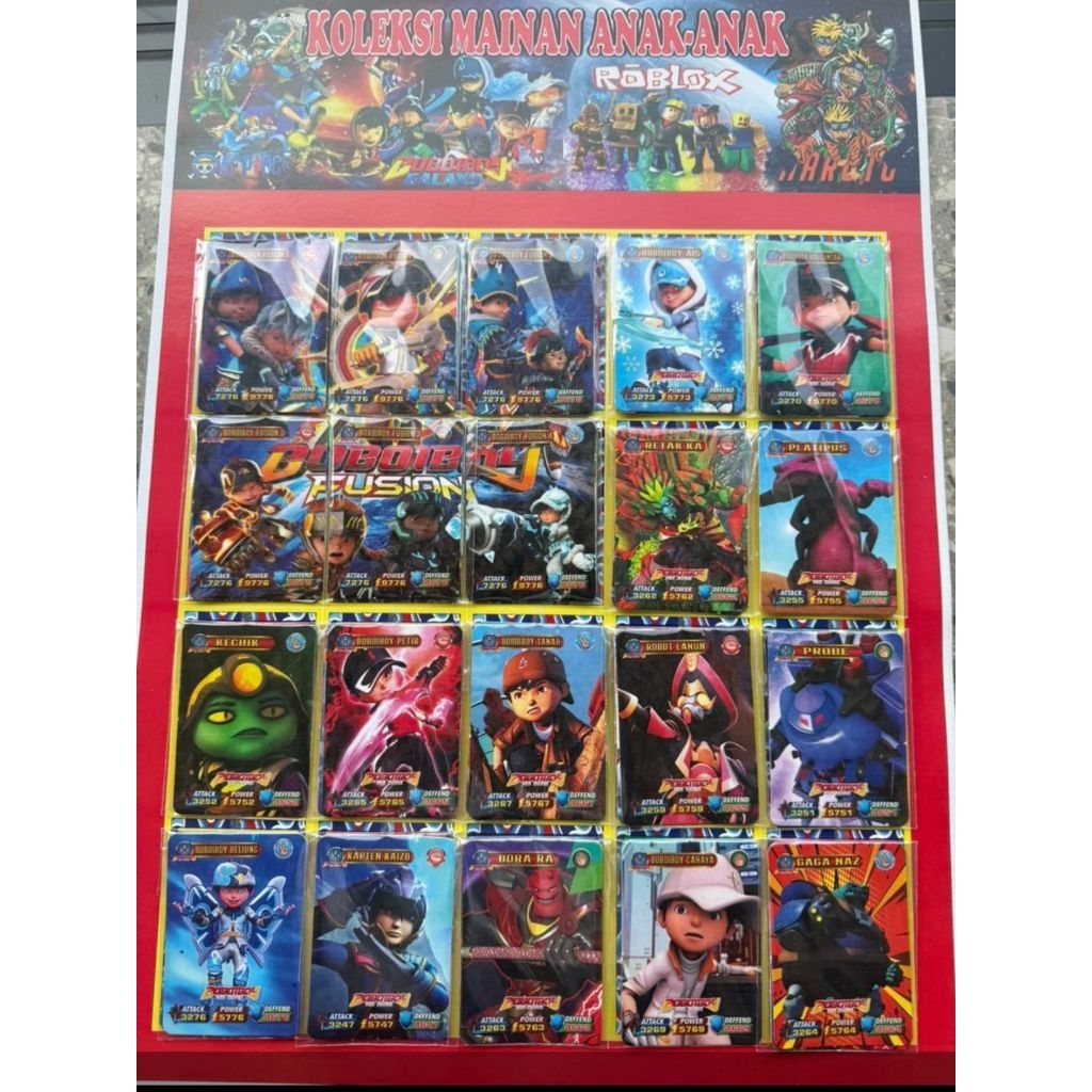 Jual KARTU BOBOIBOY GAME CARD TERBARU 1 LEMBAR isi 80 KARTU | Shopee ...