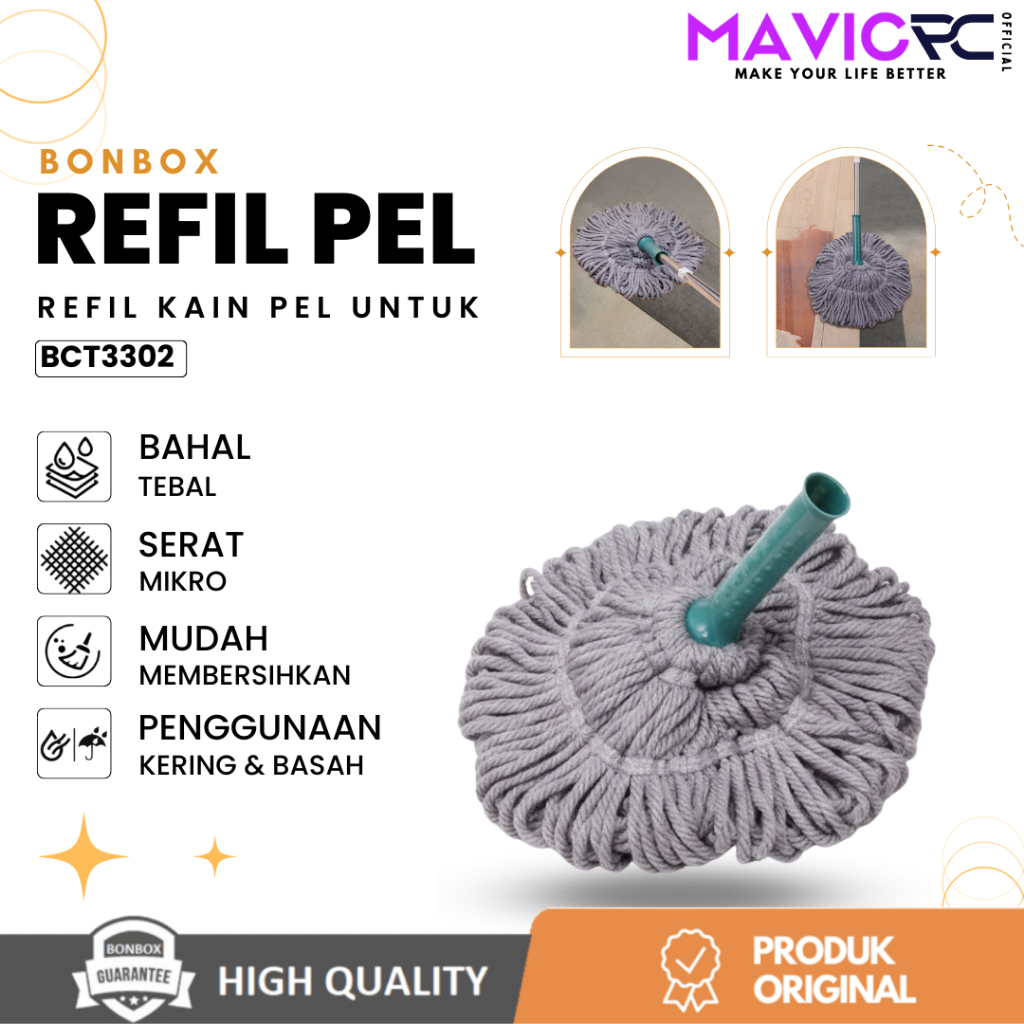 Jual Refill Kain Pel replacement BONBOX BCT3302 Refil Mop Cadangan ...