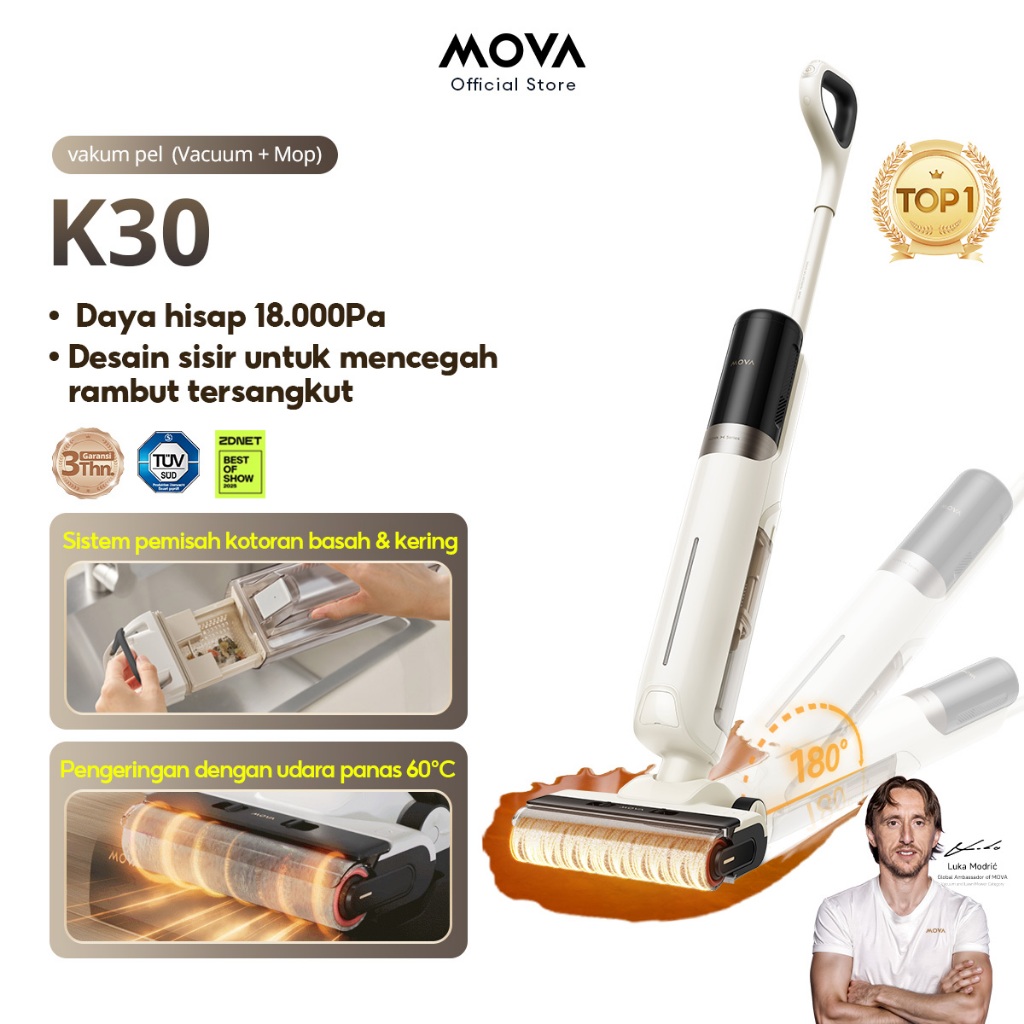 Jual MOVA K30 Cordless Vacuum Cleaner Wet and Dry | 18000Pa High Power ...