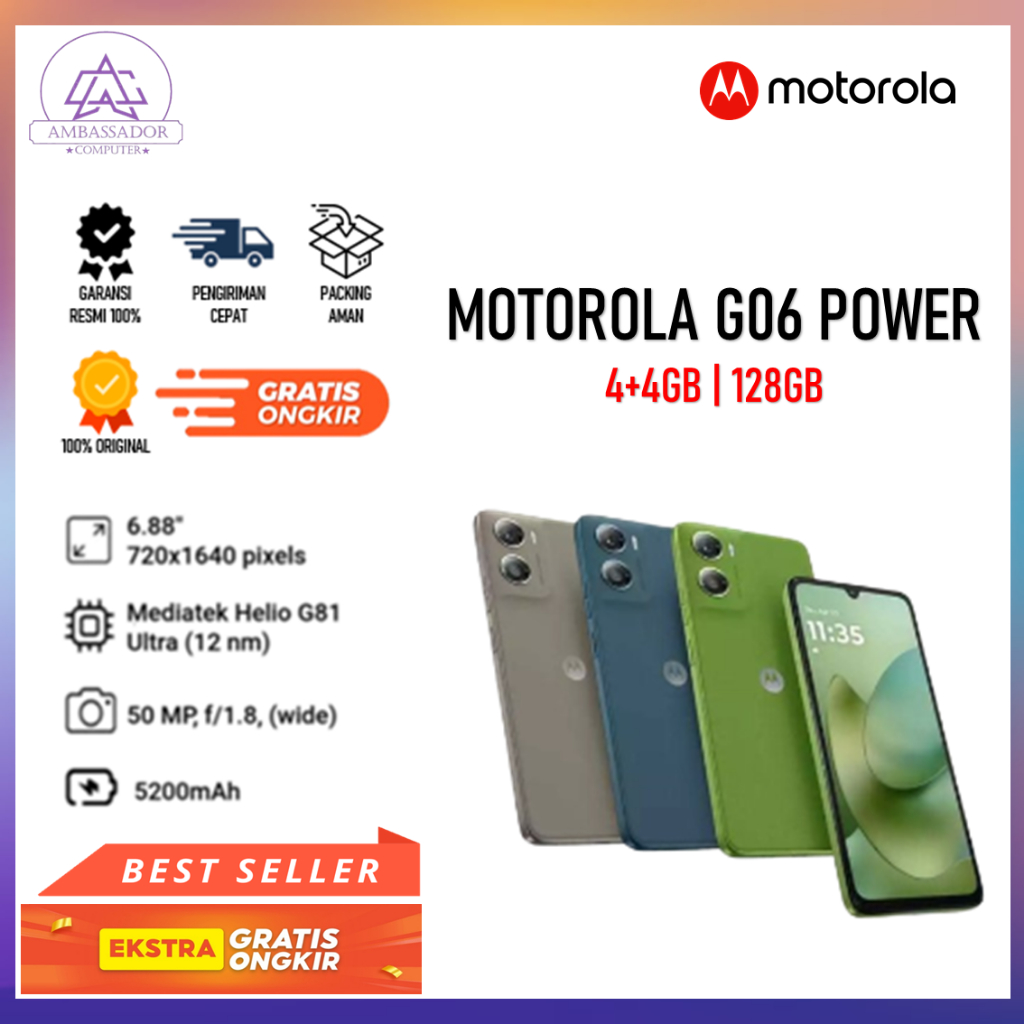 Jual Motorola Moto G06 Power 4GB 128GB Helio G81 Ultra - Camera 50MP ...