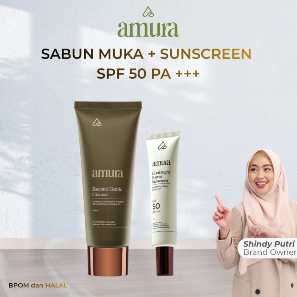 Jual Amura Sabun Muka Gentle Cleanser & Sunscreen SPF50 PA ...