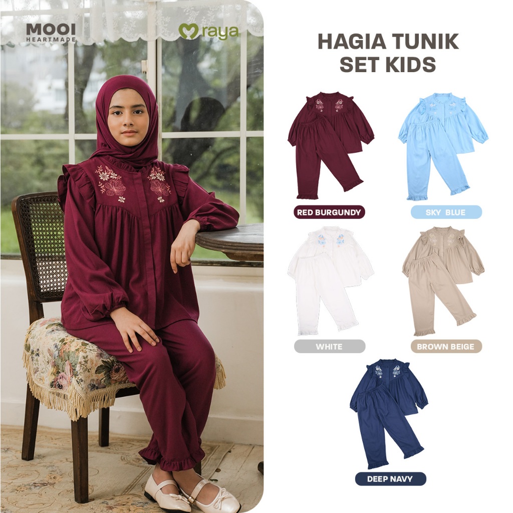 Jual Mooi Setelan Anak Perempuan Raya Collection Hagia Tunik Set Basic ...