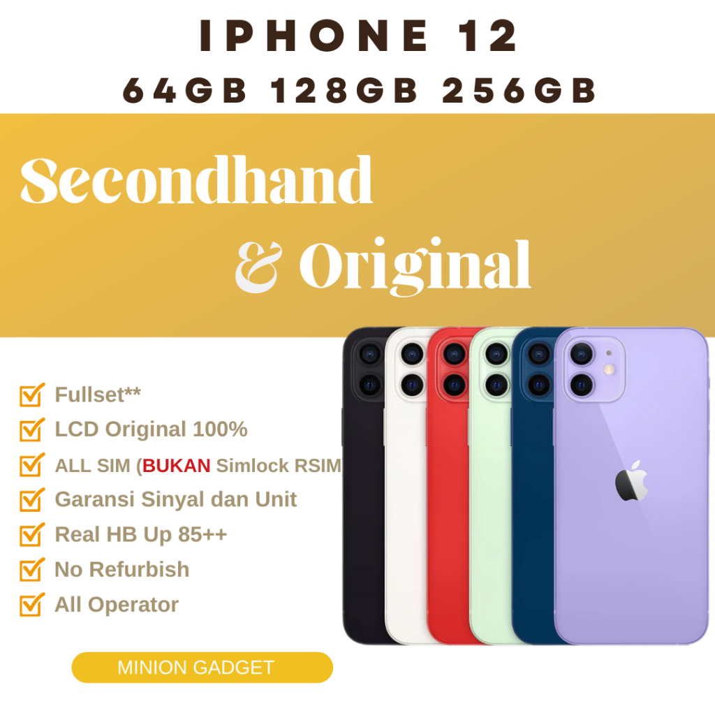Jual IOS IPHONE 12 64gb 128gb - FULLSET ALL OPERATOR - 100%OriginaL ...