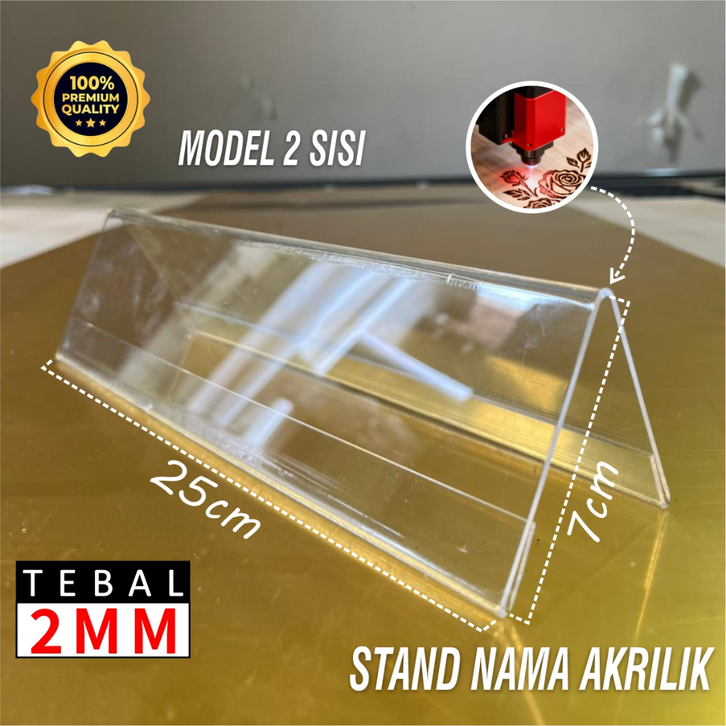 Jual Papan Nama Akrilik Segitiga Meja Panitia Display Kantor Akrilik 2 ...