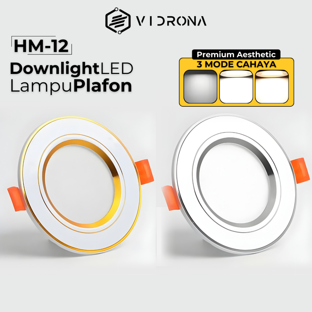 Jual Lampu Downlight LED 5W 3 Warna Gold / Silver 220V Lampu Plafon ...