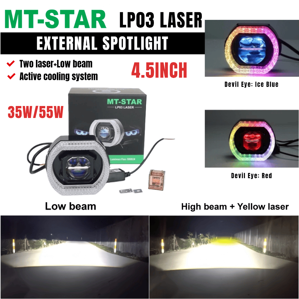 Jual MT STAR LP03 RGB LASER PROJIE BILED MATRIX LASER 4.5INCH BLUE LENS ...