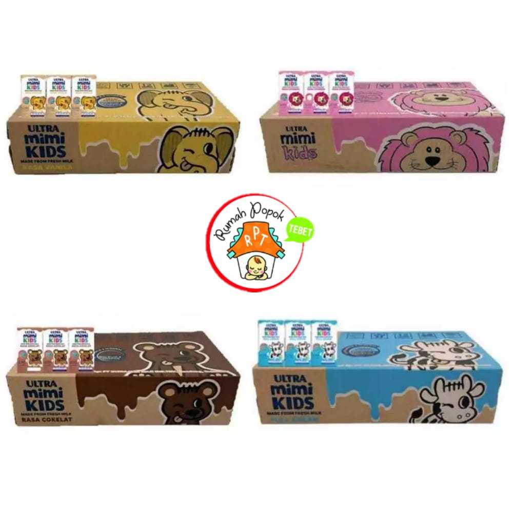 Jual Susu Ultra Mimi Full Cream Cokelat Vanila dan Strawberry 125 ml ...