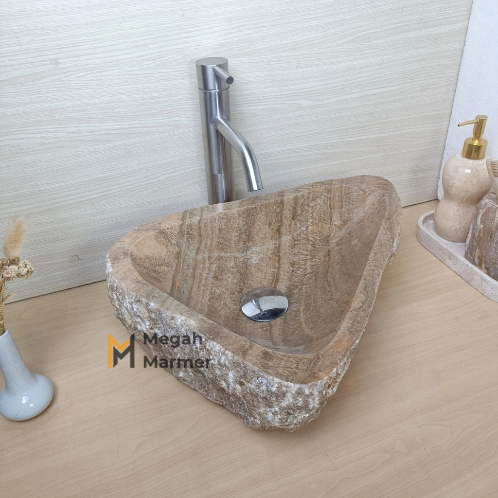 Jual Megah Marmer | Wastafel Batu Onix Natural Ukuran 60 cm Finishing ...