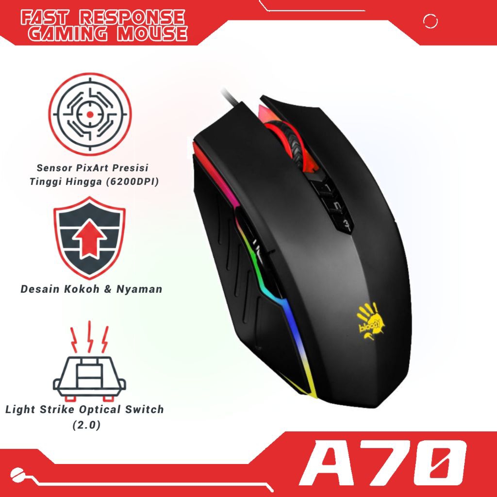 Jual Bloody A70 Matte Black | Shopee Indonesia