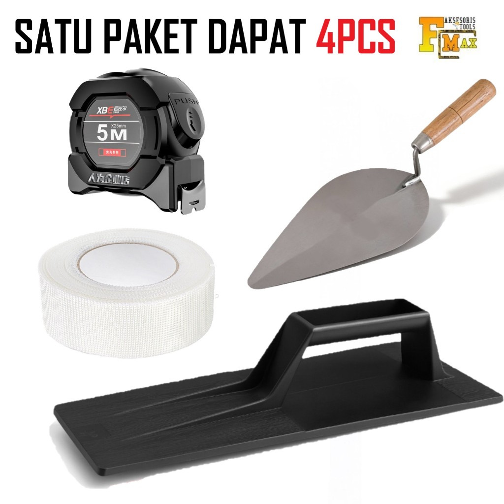 Jual Paket Alat Plester Acian Tembok - Meteran 5M + Sendol Oval ...