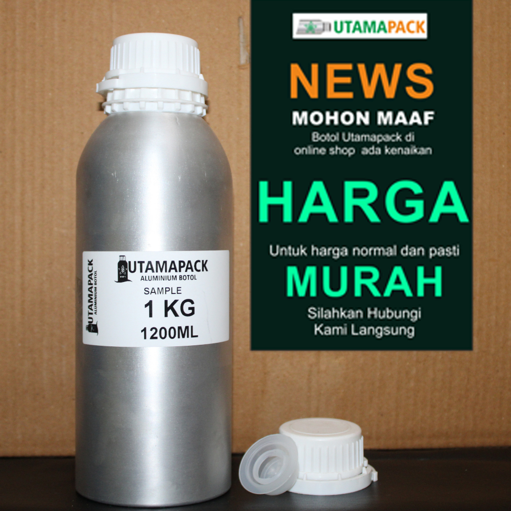 Jual Botol Kaleng aluminium Bibit Parfum Baru ukuran 1kg 1kilogram 1 Kg ...