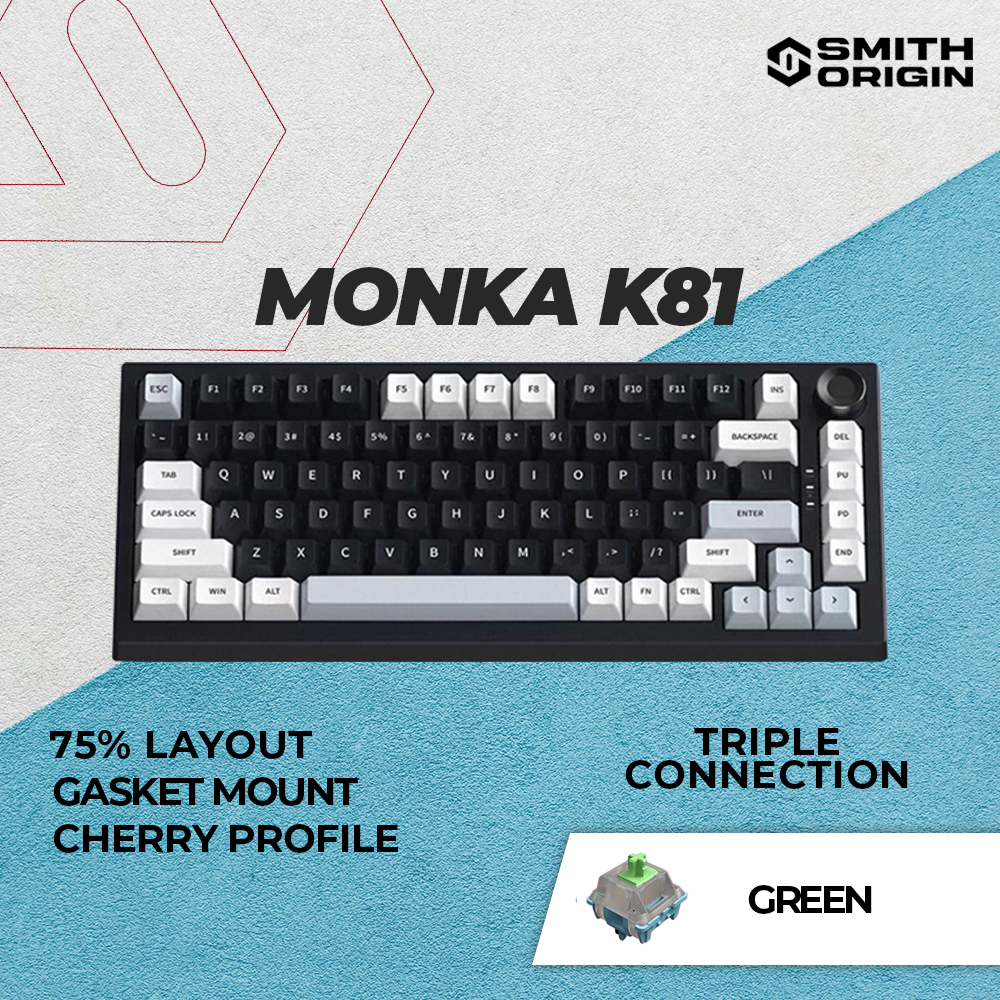Jual Monka K81 75% Trimode Wireless Gasket Mount Mechanical Keyboard ...