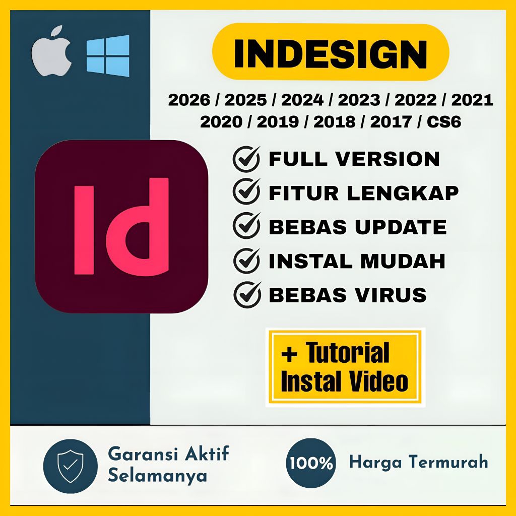 Jual Indesign 2026 - CS6 Full Version Lifetime Permanen Windows & Mac ...