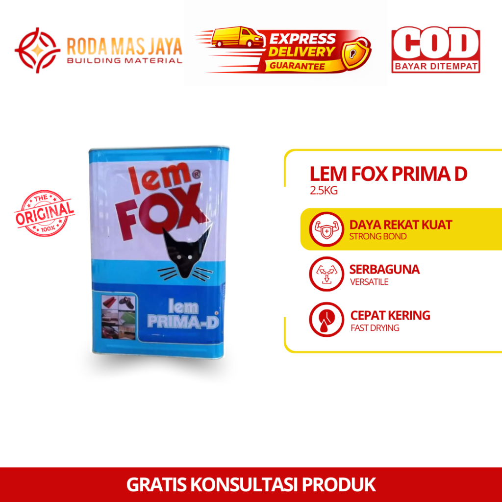 Jual Lem Fox/Perekat Fox Prima D 2.5KG GALON | Shopee Indonesia