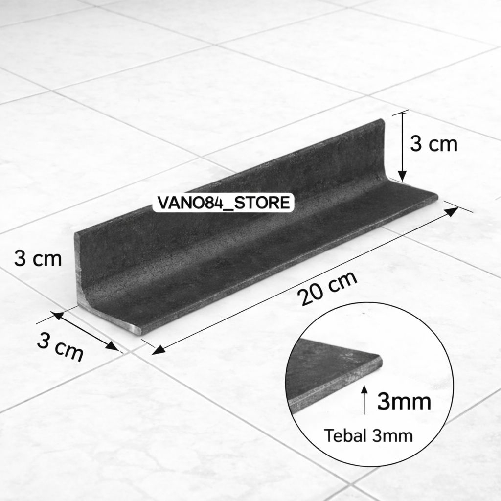 Jual BESI SIKU / KANAL SIKU 3x3 cm Tebal 3mm Panjang 20 cm / Siku Besi ...