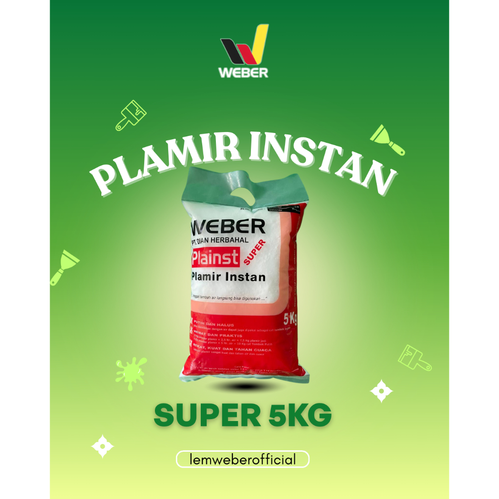 Jual PLAMIR INSTAN SUPER 5 KG, Plamir dinding, Plamir tembok, Plamir ...