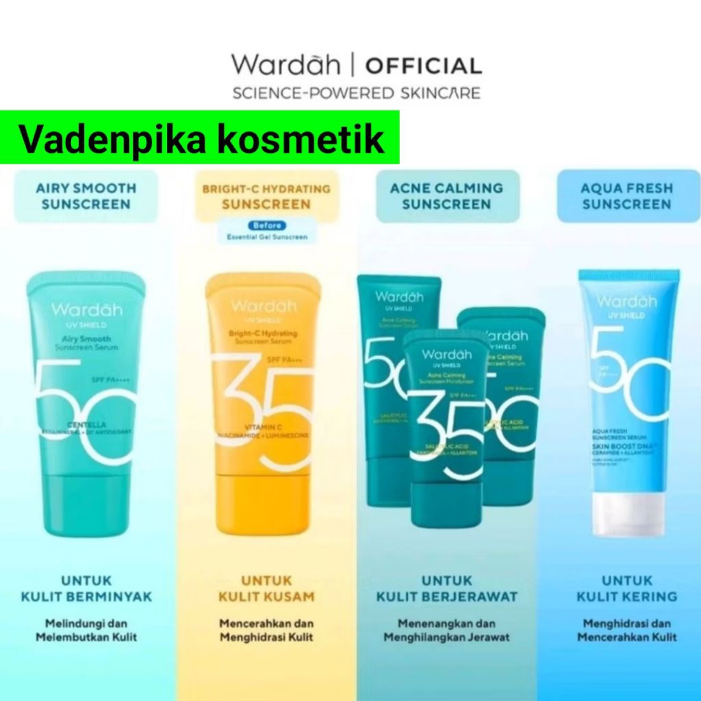 Jual Wardah UV Shield Essential Sunscreen Gel Aqua fresh SPF 35 PA ...