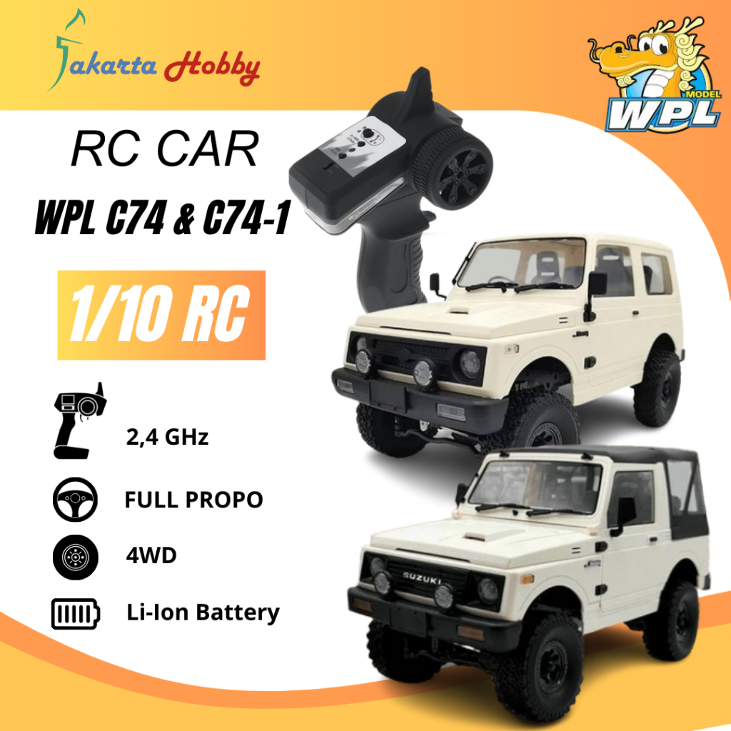 Jual RC Car WPL C74 C74-1 Jimny Warrior 1/10 4WD Offroad Rock Crawler ...