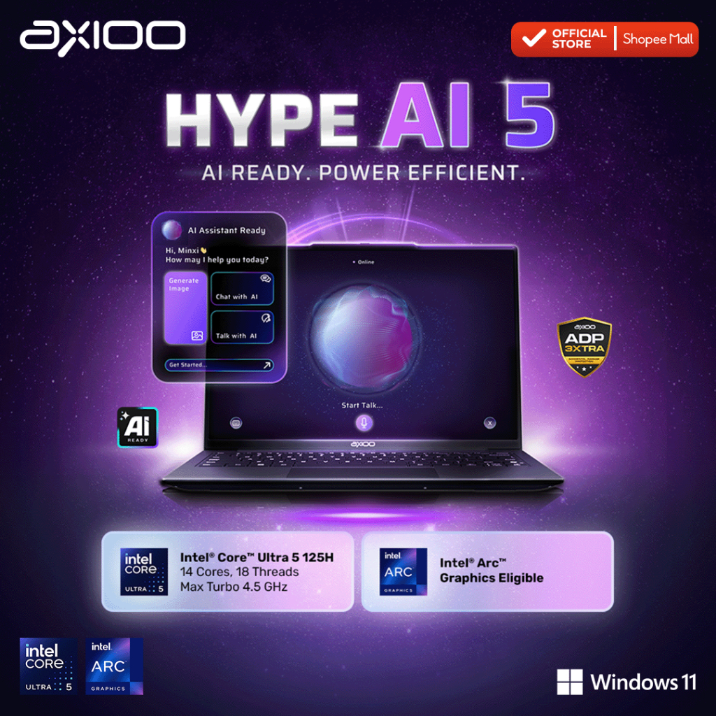 Jual Axioo Laptop Hype 5 AI Ultra 5 125H/8GB/256GB/FHD+ IPS - Windows ...