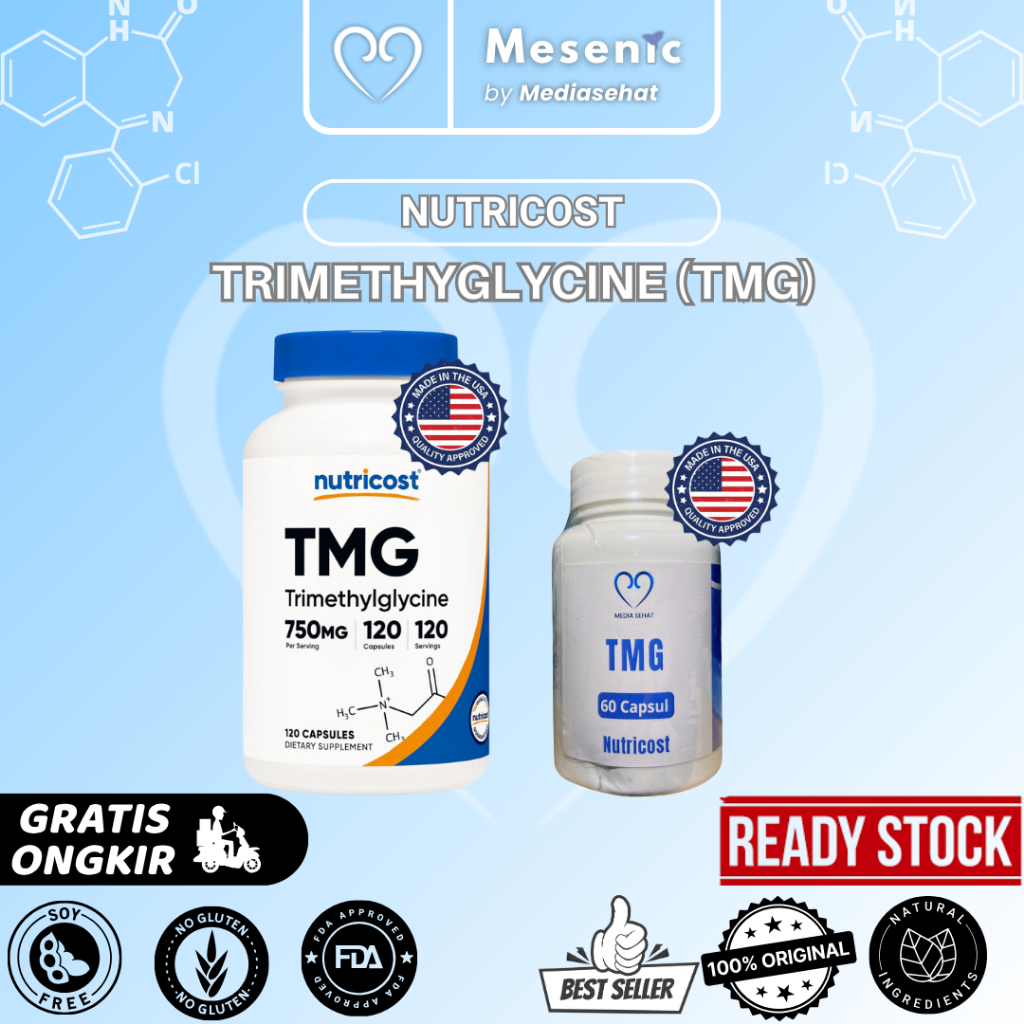 Jual Nutricost TMG (Trimethylglycine) 750mg, 60 & 120 Capsules | Shopee ...