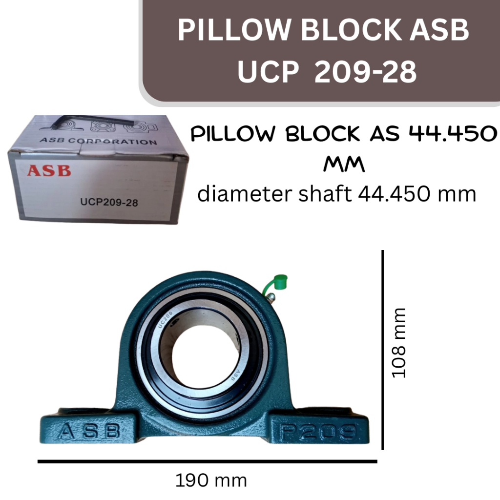 Jual Pillow Block UCP 209-28 ASB Laher Bearing Duduk Ukuran As 44.450 ...