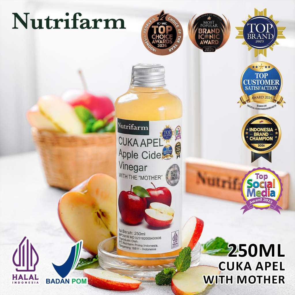 Jual CUKA APEL ORIGINAL ORGANIK 250ML /APPLE CIDER VINEGAR WITH THE ...