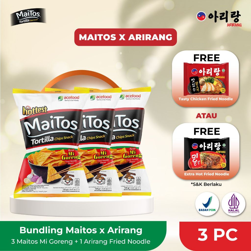 Jual ( MAITOSxARIRANG ) Paket Bundling Maitos Tortilla 125 Gr Mi Goreng ...