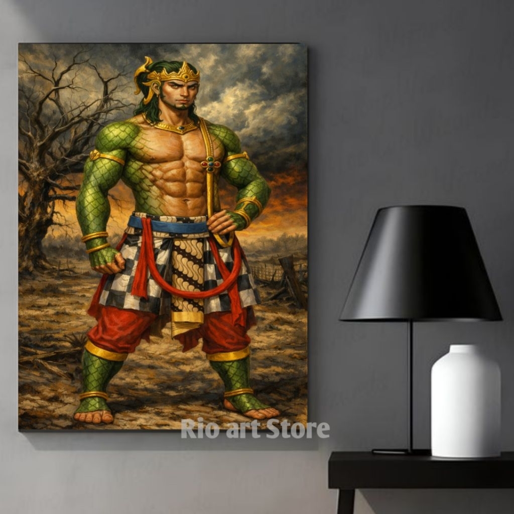 Jual Hiasan dinding poster tokoh wayang raden antareja putra bima untuk ...