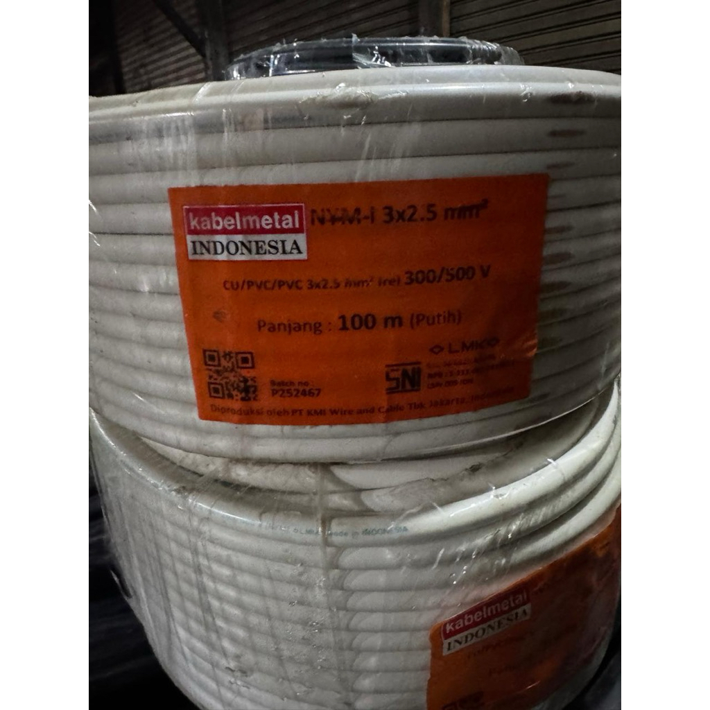 Jual Kabel Listrik Kabel Metal Indonesia KMI 3x2,5mm NYM 100M SNI ...
