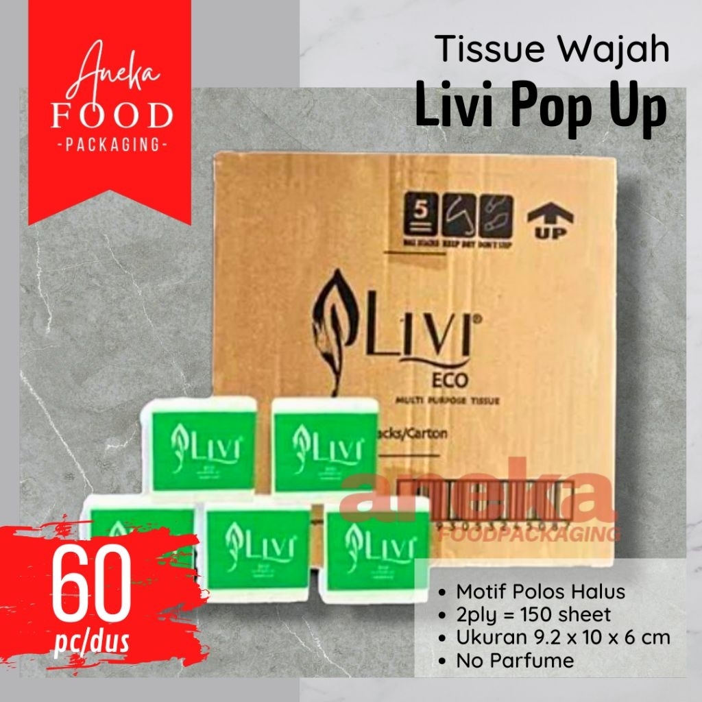 Jual Tissu pop up LIVI tissue lembar multi tisu purpose 150lbr | Shopee ...