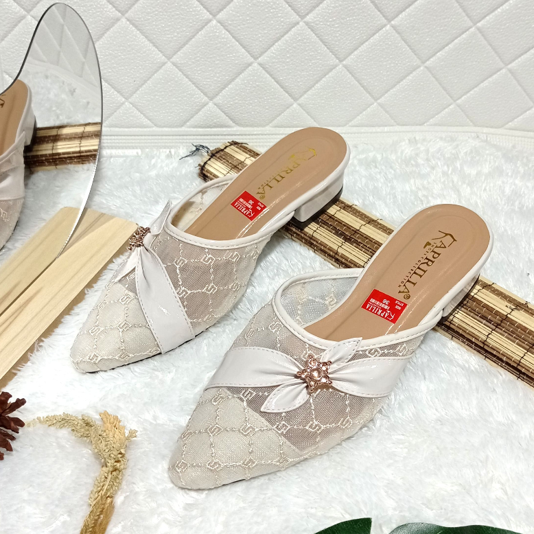 Jual sandal wanita pesta hak tahu 3cm terbaru ab-01/heels pesta brukat ...