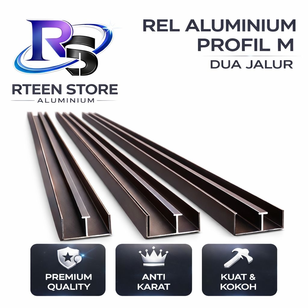 Jual Rel Aluminium Dua Jalur Rel Pintu Geser Kolong Dapur Lemari 120cm ...