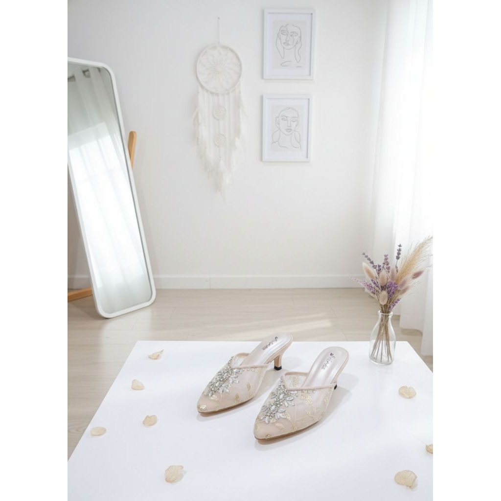 Jual Syhafira - Elsa Wedding Shoes Heels Pesta Heels wisuda Lancip 5 cm ...