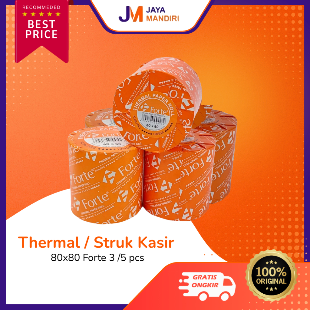 Jual Kertas Thermal Forte 80x80 | Kertas Struk Kasir | Hasil Cetak ...