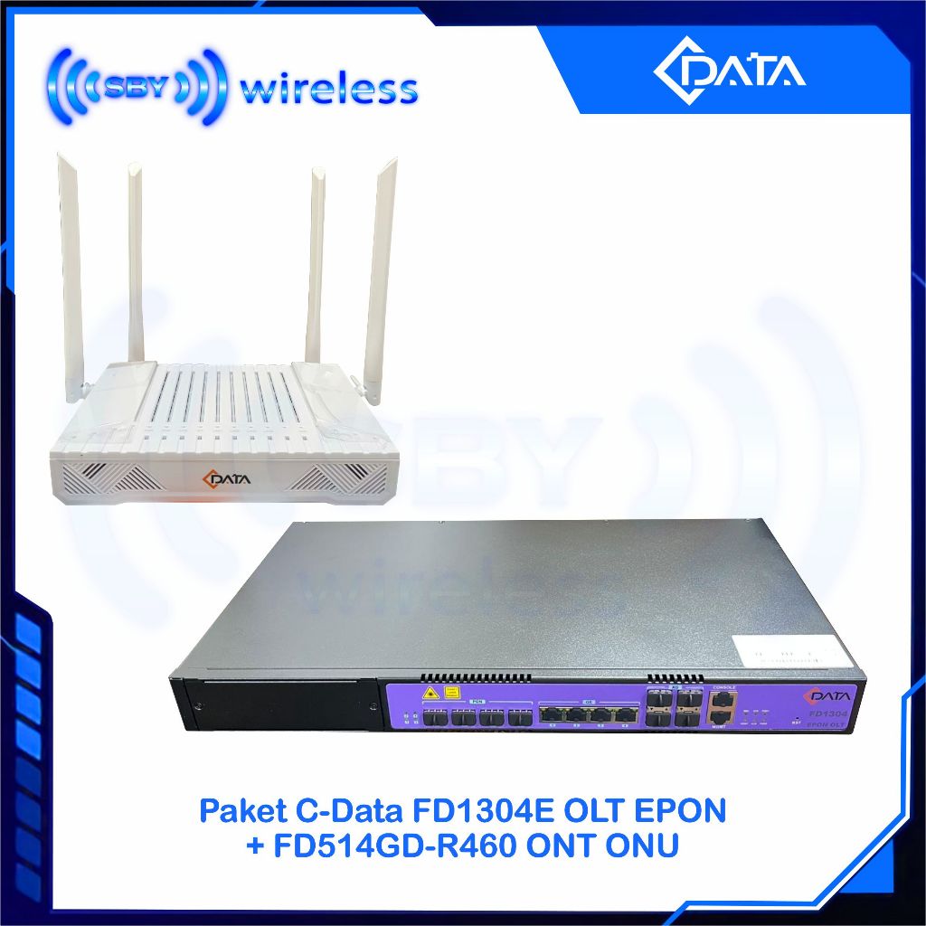 Jual Paket C-data FD1304E-B1 OLT EPON (Non SFP) With FD514GD-R460 ONT ...