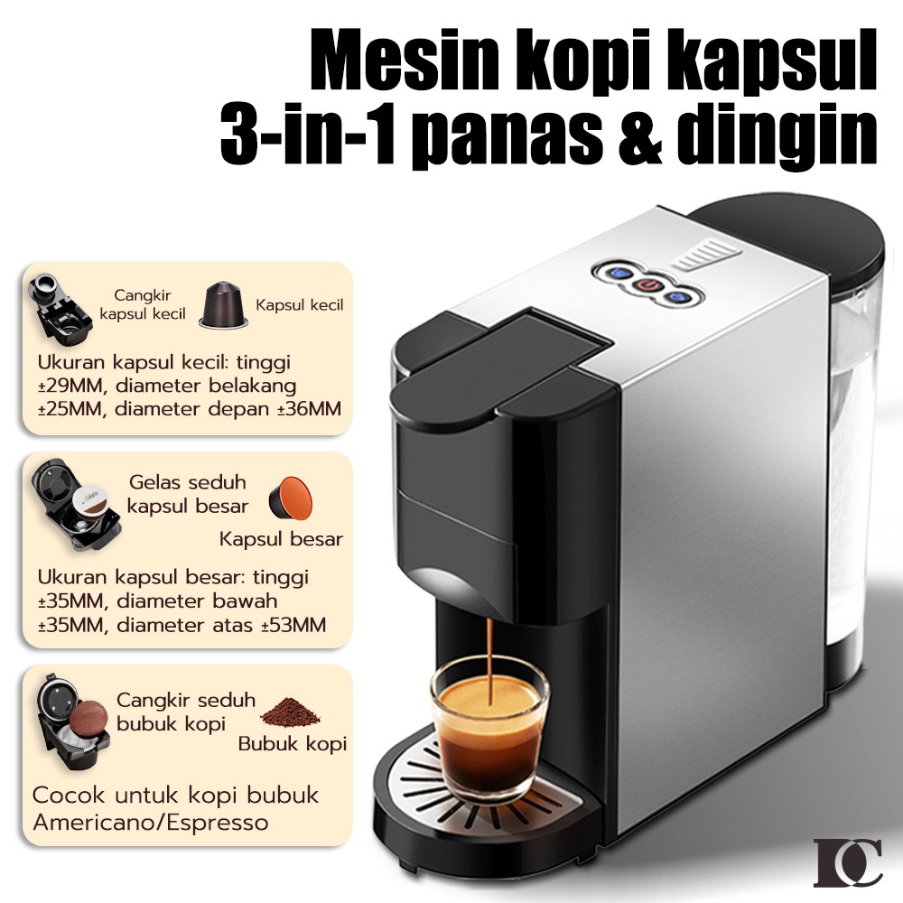 Jual Mesin Espresso 3in1, Kompatibel Kapsul & Kopi Bubuk ,Coffee Maker ...