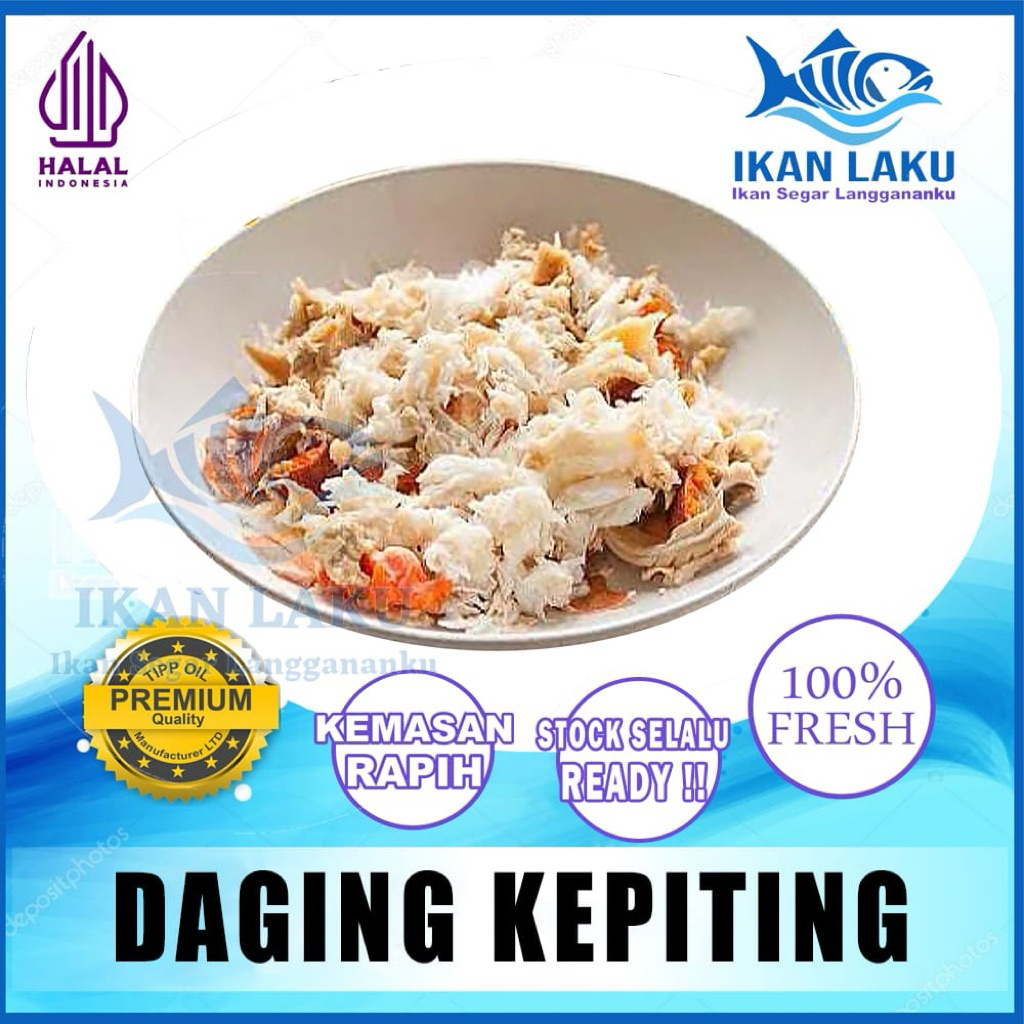 Jual Daging Kepiting Asli 100% Premium 500gr — Crab Meat Seafood Siap ...