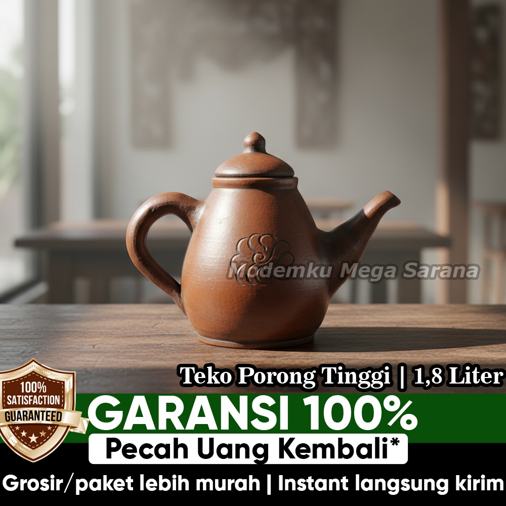 Jual Teko Porong Tinggi Tanah Liat Teapot Poci Gerabah Tradisional ...