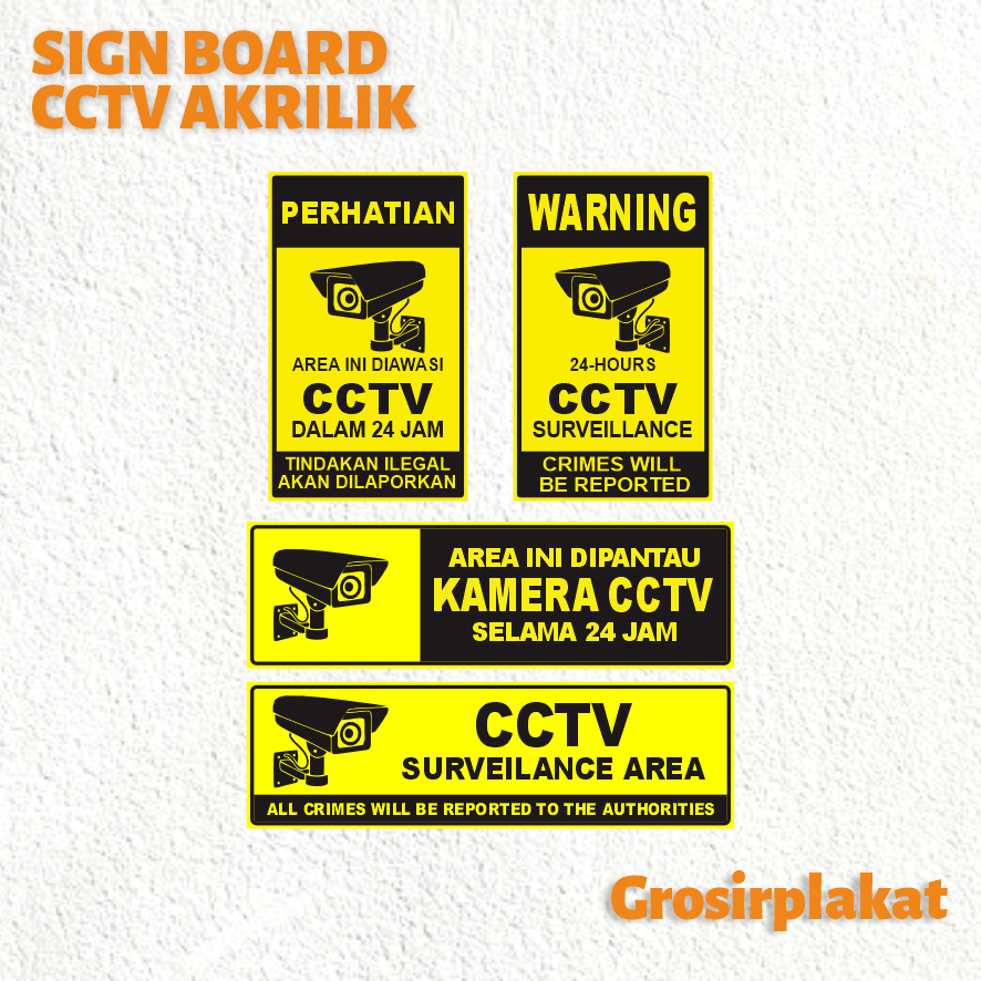 Jual SIGN BOARD PAPAN TANDA KAMERA CCTV AKRILIK | Shopee Indonesia