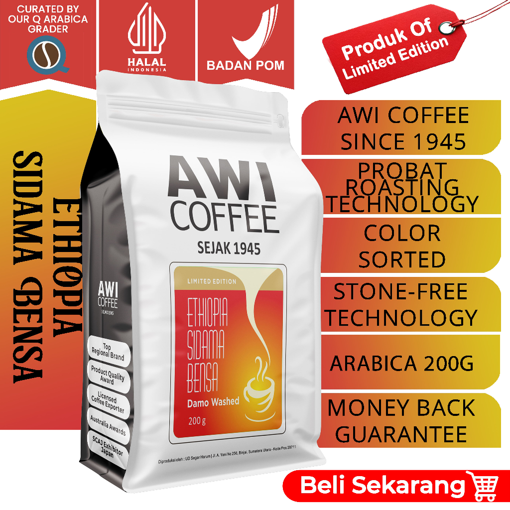 Jual AWI Coffee Ethiopia Sidama Bensa 200gr V60 Espresso Americano ...